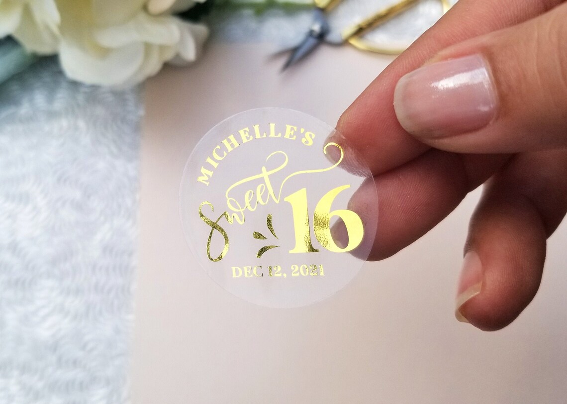 Sweet Sixteen Stickers Sweet 16 Favor Tags Sweet Sixteen - Etsy