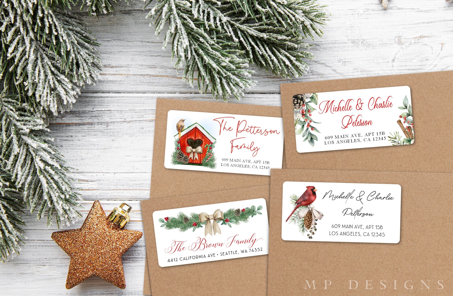Christmas Return Address Labels Christmas Mailing Stickers - Etsy