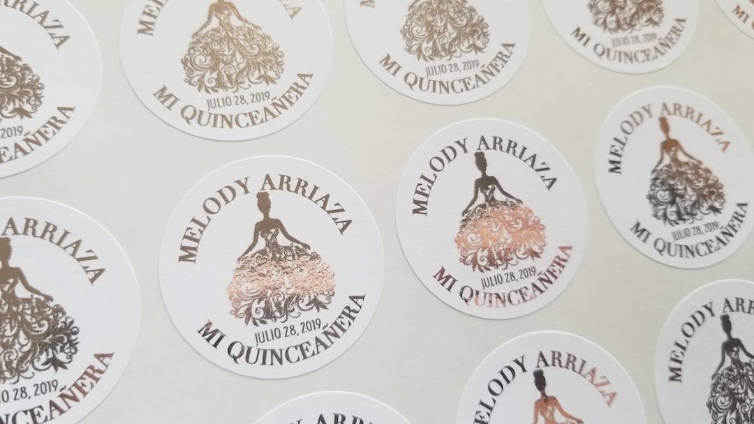 Quinceañera Stickers, Quinceañera Gold Foil Stickers, Quinceañera ...