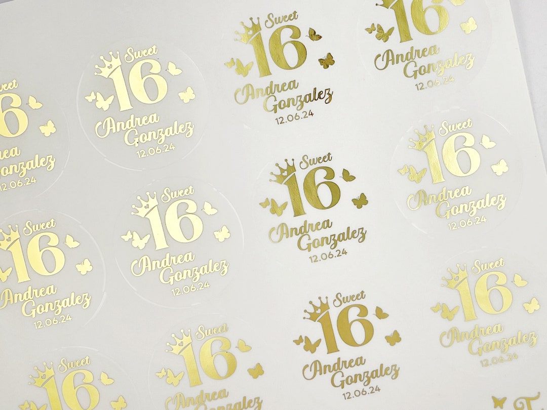 Sweet Sixteen Labels With Butterflies, Sweet 16 Tags, My Sweet 16 ...