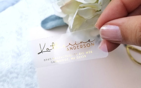 Mailing Labels With Gold Foil Print Gold Foil Return Address - Etsy
