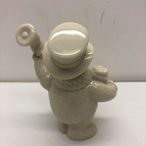 Lenox White & Gold Snowman Figurine Ringing in Christmas and New Year’s ...