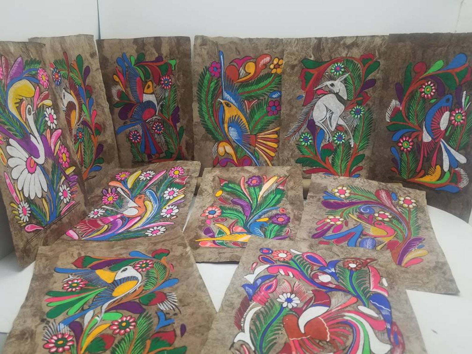 Vintage Original Mexican Folk Art Paintings Birds of Paradise - Etsy