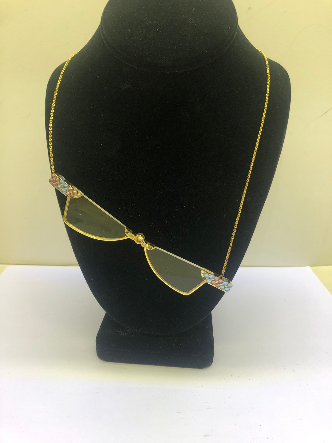 Vintage 30” Reader’s Necklace 100 % Power Cheater’s Eyeglasses on a ...