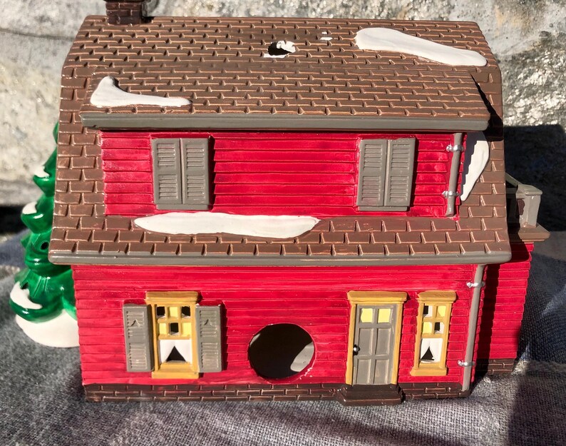 Dutch Colonial Snow Village Hand Painted Porcelain Christmas Decor Hole ...