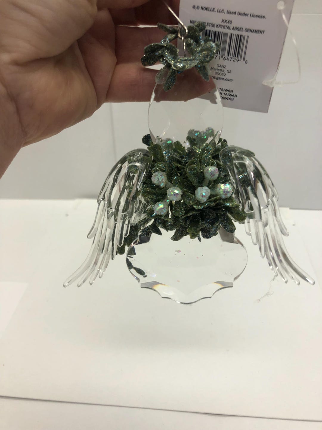 Kissing Krystal Mistletoe Angel Christmas Tree Ornament Sparkles Like ...