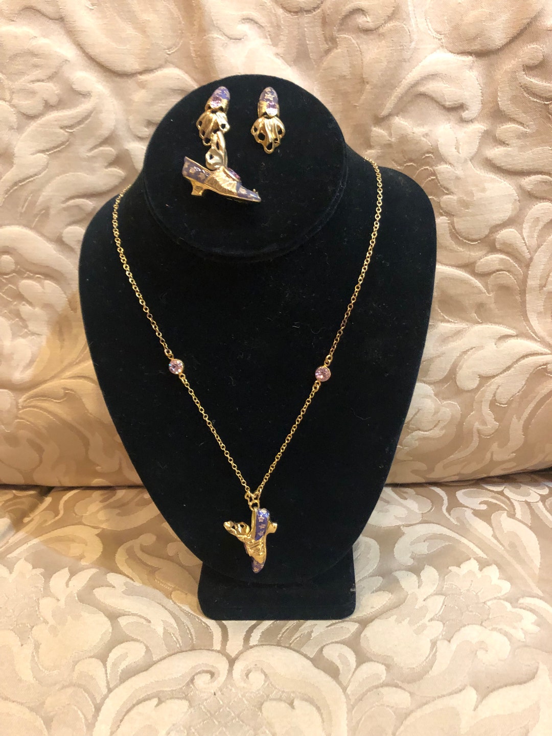 Vintage Raine Jewelry Set “aladdin” Necklace Brooch and Earrings Silver ...