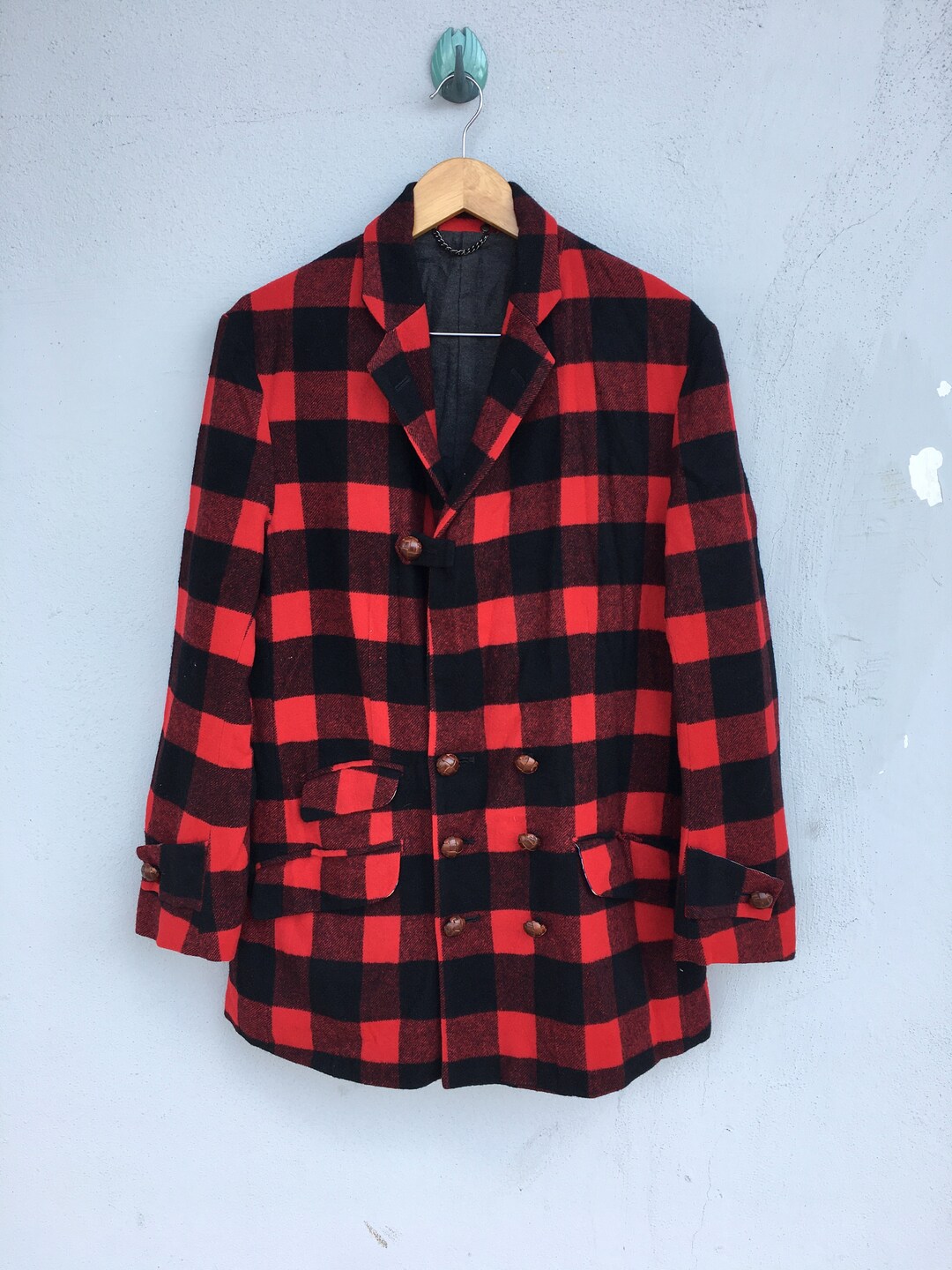 Punk Style Red Tartan Plaid Jacket Made in Japan - Etsy
