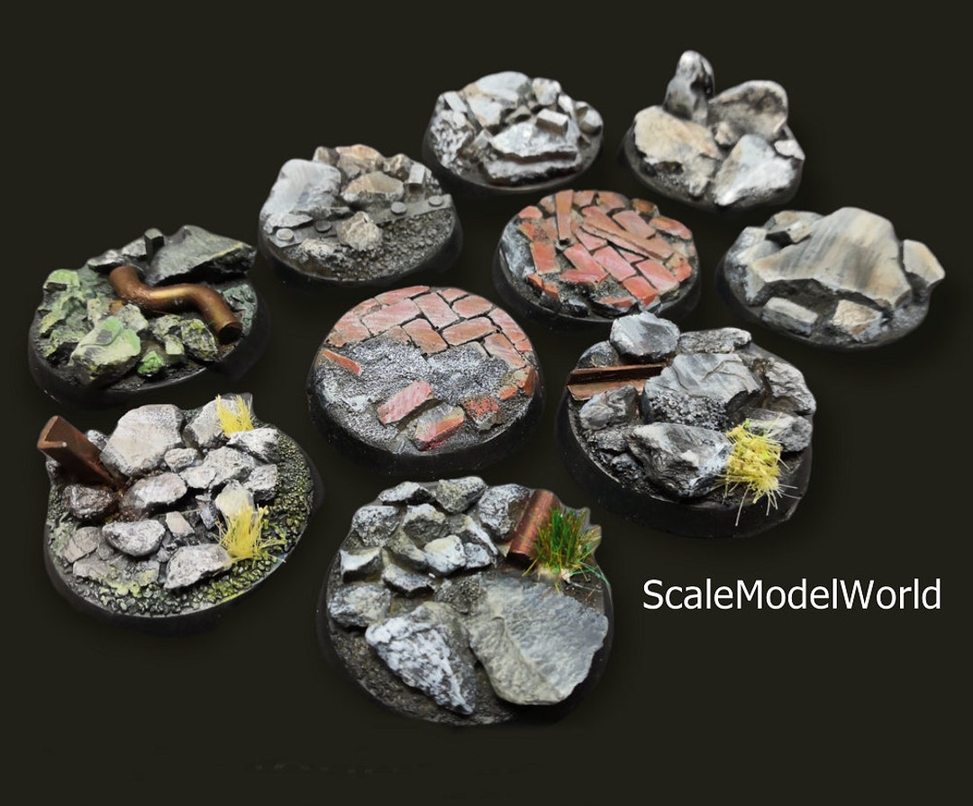 Urban Rubble Bases 32mm for War Gaming&role Playing (unpainted) - Etsy