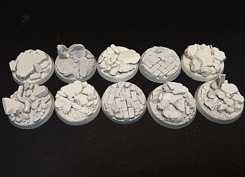 Urban Rubble Bases 32mm for War Gaming&role Playing (unpainted) - Etsy