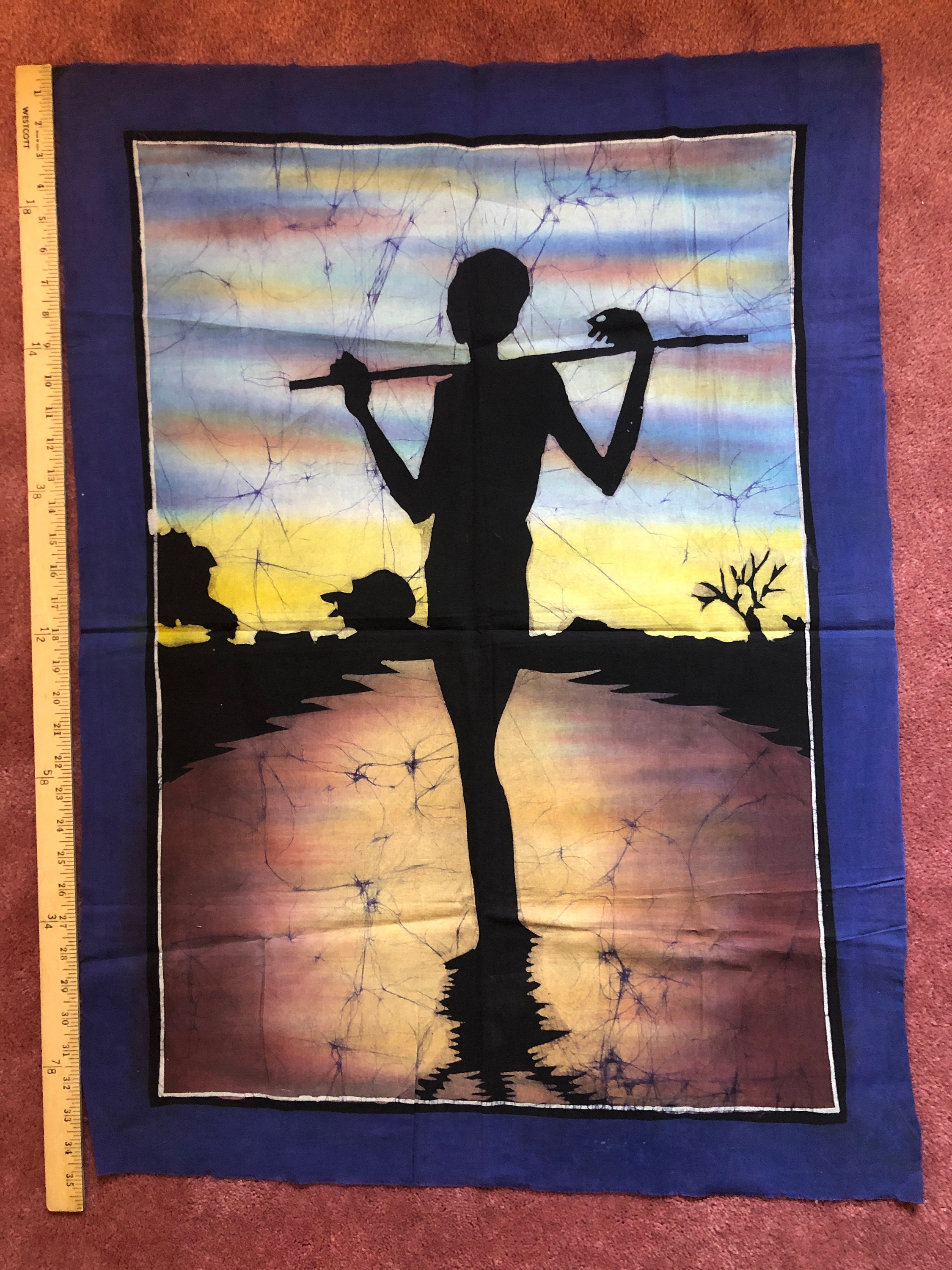 Boy on River Batik Hand Painted, Made With Love - Etsy