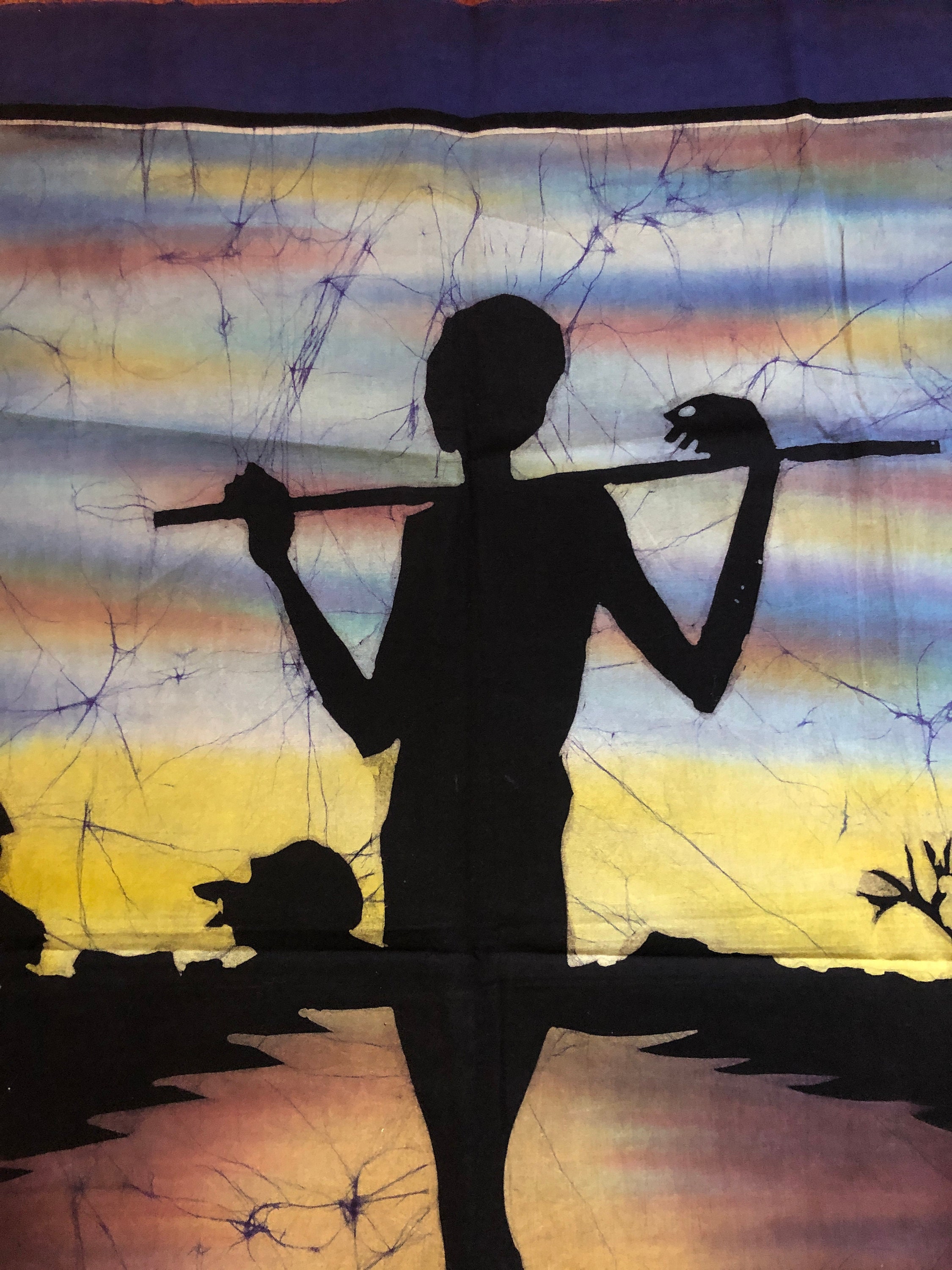 Boy on River Batik Hand Painted, Made With Love - Etsy