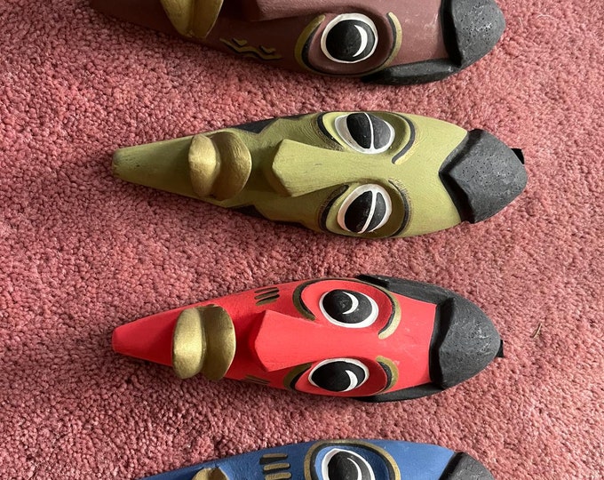 Handmade African Wood Masks (rwandan)- Set of 4 - Etsy