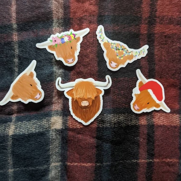 Highland Coo Stickers - Etsy
