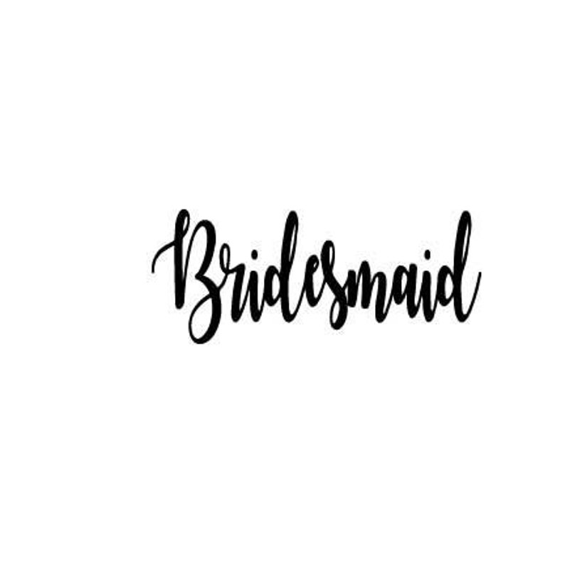 Bridesmaid Text Script Outline Laptop Cup Decal SVG Digital | Etsy