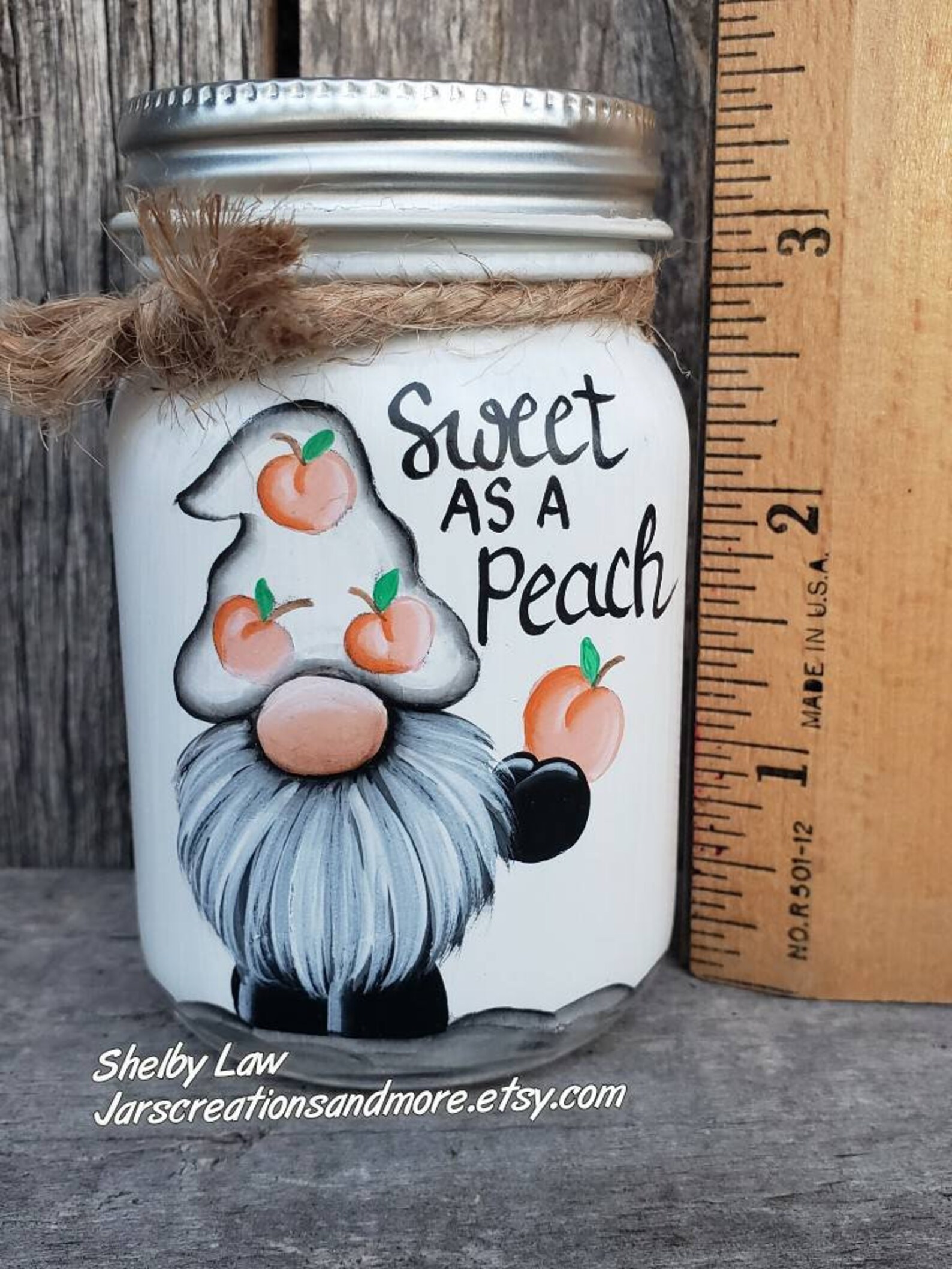 Peach Gnome Mini Mason Jar Tiered Tray Decor | Etsy