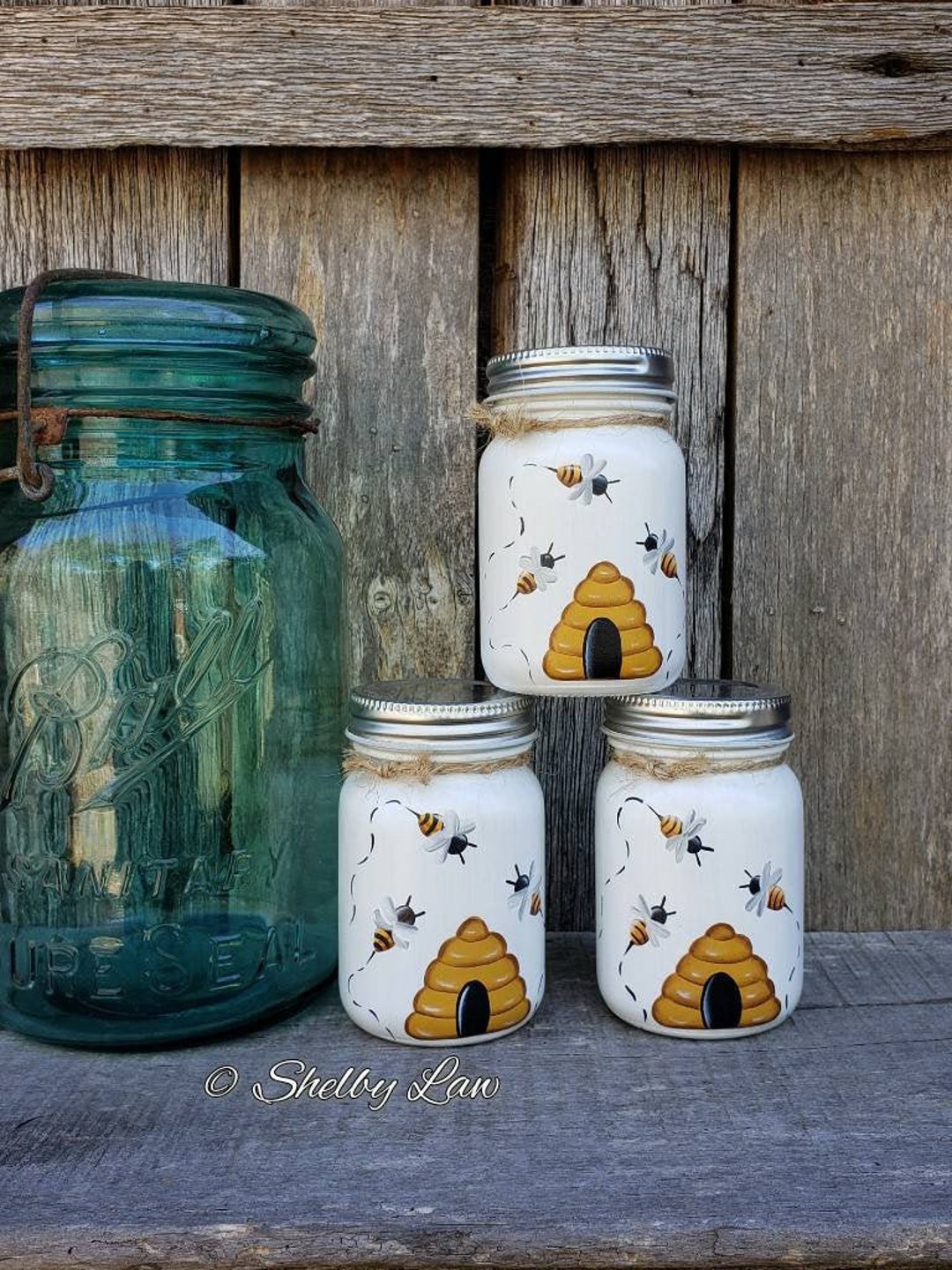 Bee Hive Mini Mason Jar, Bee Decor, Tiered Tray Decor - Etsy