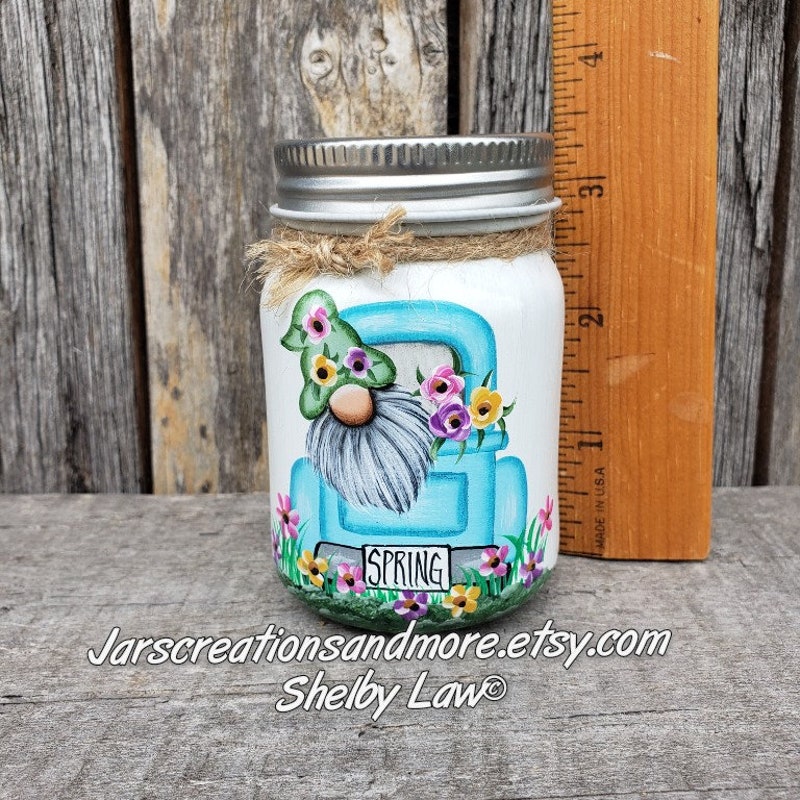 Painted Jars With Gnomes - Etsy