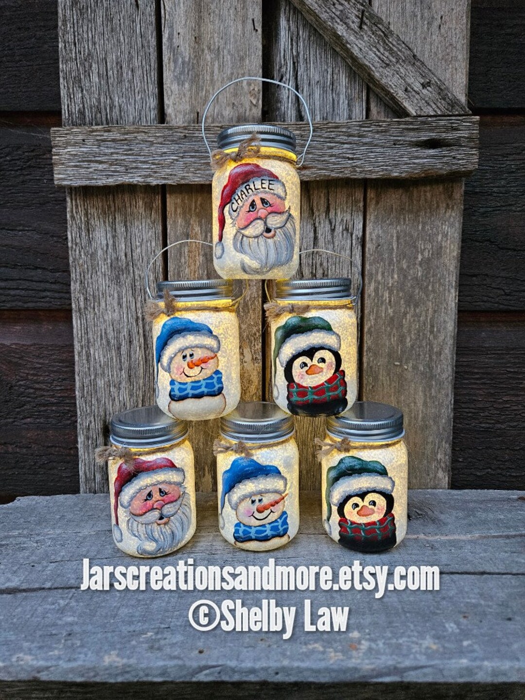 Lighted Jar Collection, Mini Handpainted Jars, 3 Inches Tall ...