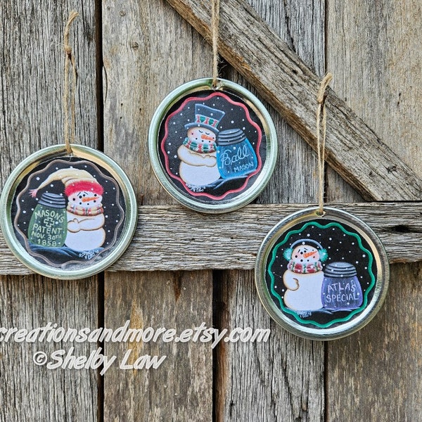 Mason Jar Lid Ornaments - Etsy