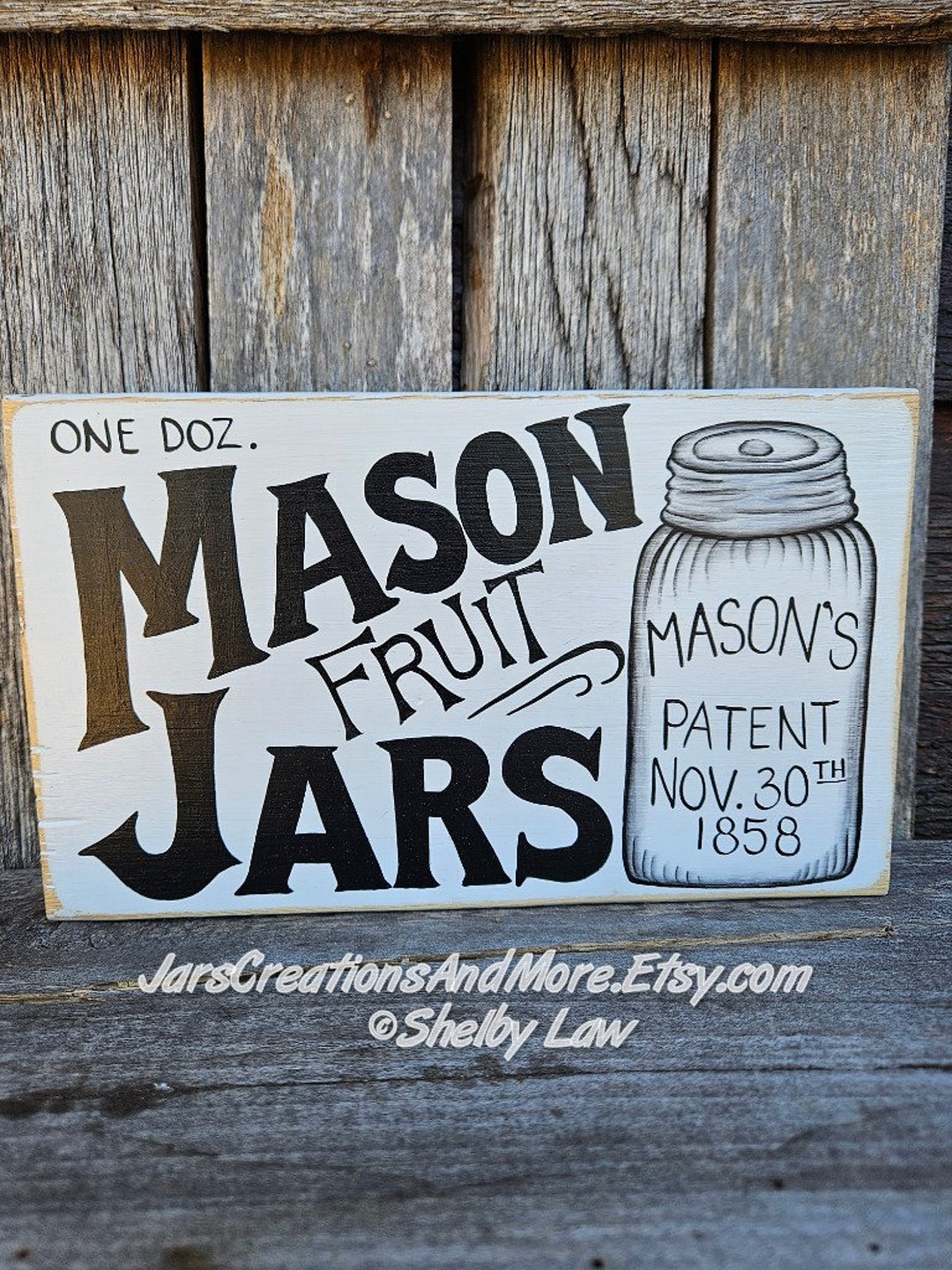 Mason Fruit Jar Sign, Handpainted, Shelf Sitter, Jar Collector Gift - Etsy