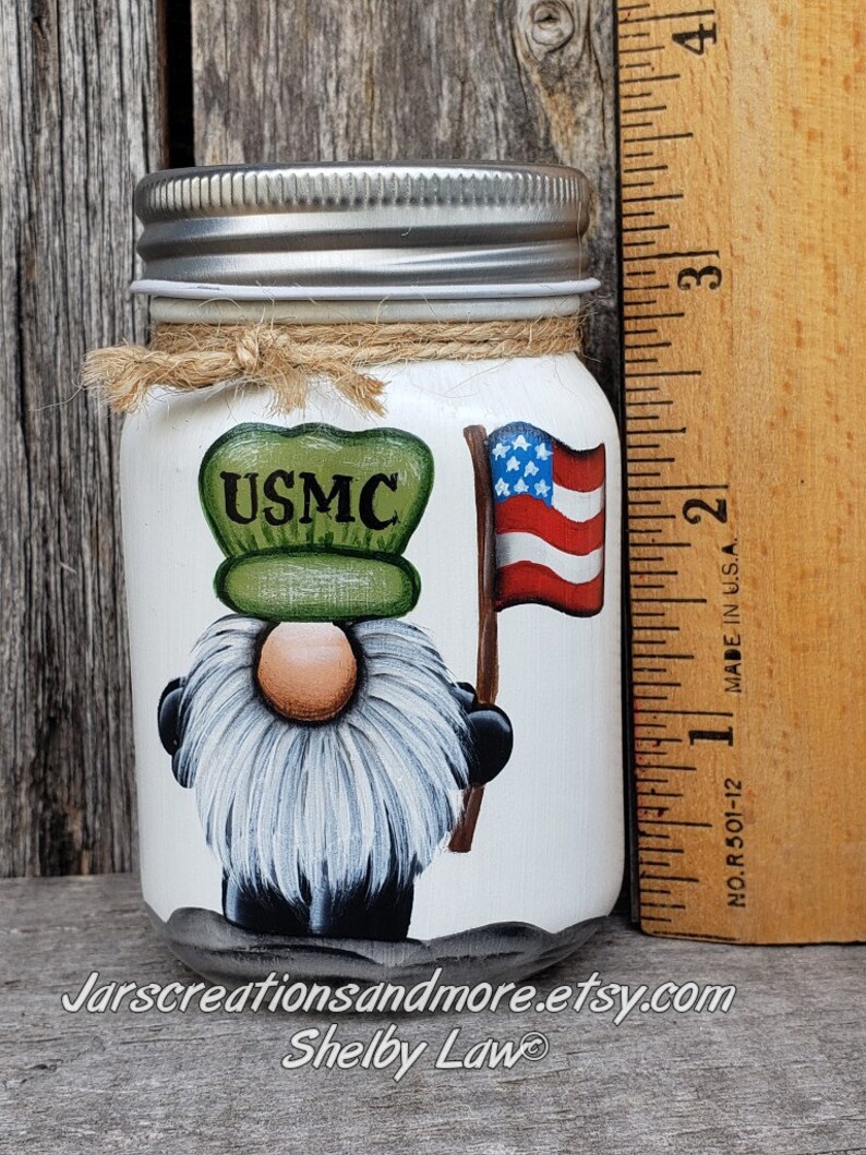 Military Gnome Mini Mason Jars 3 Inches Tall Sold - Etsy