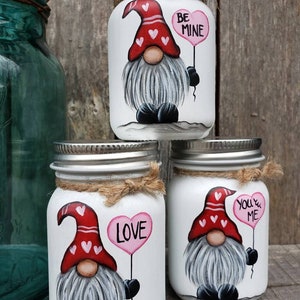 Valentines Day Gnome Mini Mason Jar, Love Perfect Mason, Tiered Tray Decor - Etsy Canada