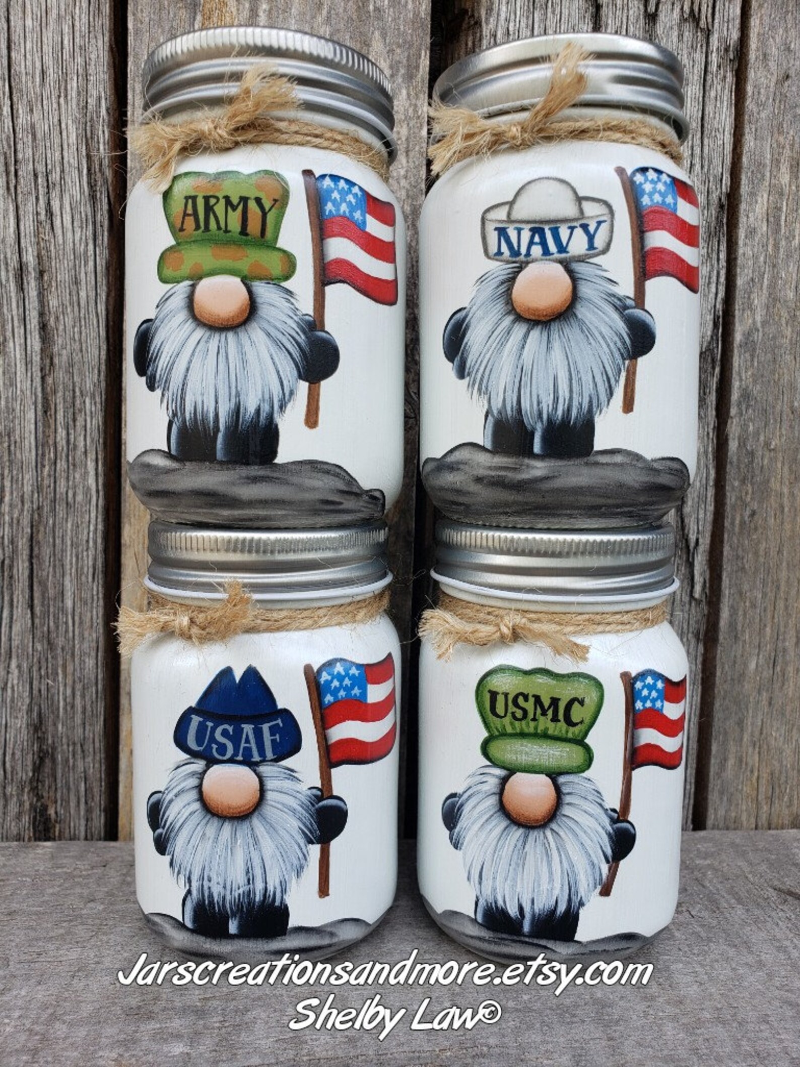 Military Gnome Mini Mason Jars 3 Inches Tall Sold - Etsy