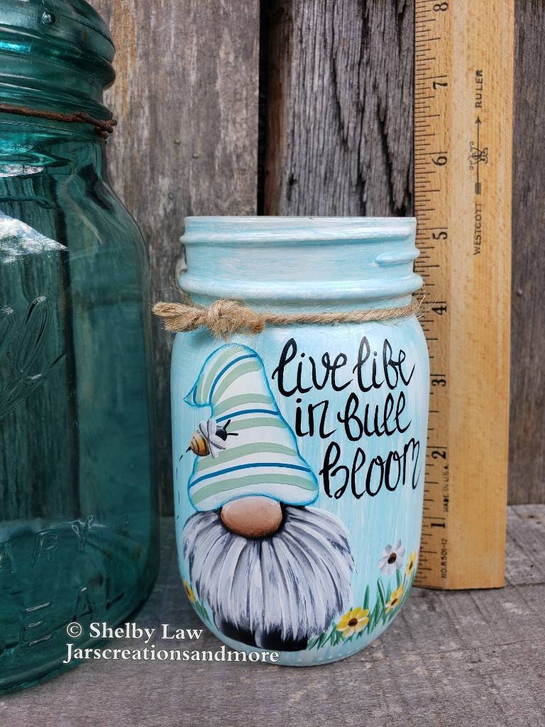 Spring Gnome Hand-painted Pint-sized Mason Jar - Etsy Canada