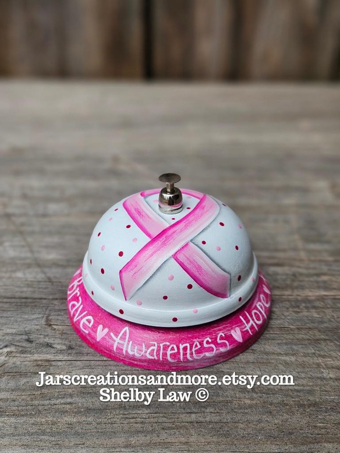 Breast Cancer Awareness Call Bell, Handpainted Call Bell, Service Bell ...
