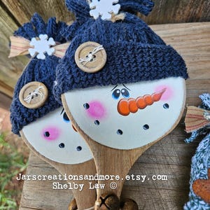 Snowman Spoon, Handpainted Snowman Large Wooden Spoon, Let It Snow ...