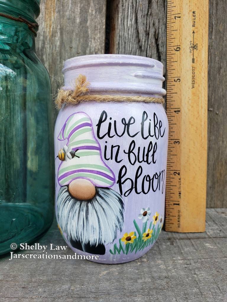 Spring Gnome Hand-painted Pint-sized Mason Jar - Etsy Canada