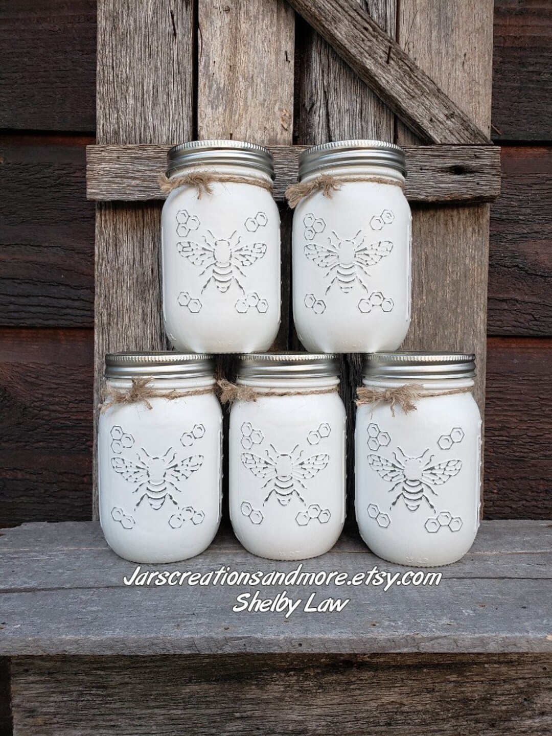 Bee Pint Jar, Chalk Painted Ball Pint Honeybee Jar, Bee Decor - Etsy