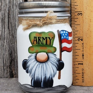 Military Gnome Mini Mason Jars, 3 Inches Tall, Sold Individually, Army ...