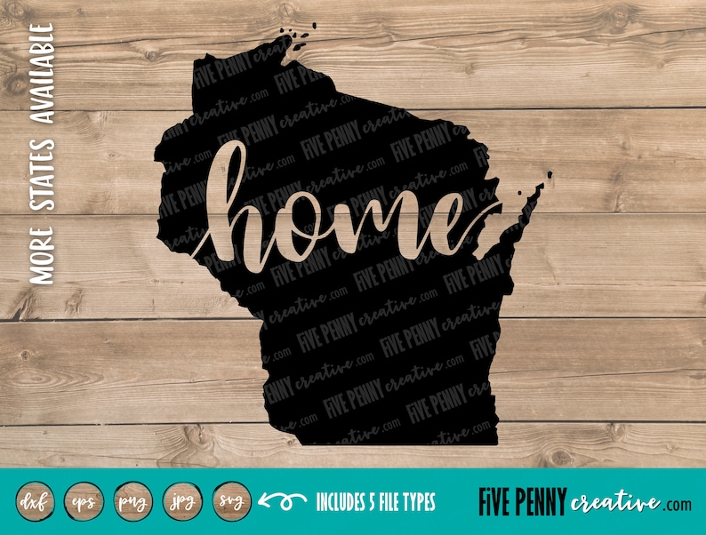 Wisconsin Home State SVG PNG EPS Cricut Silhouette | Etsy