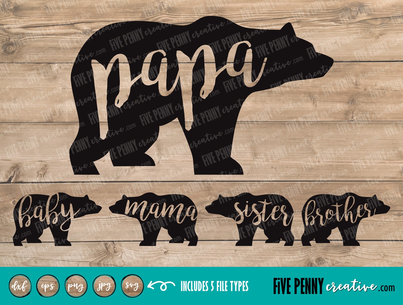 Bear Family SVG Bundle Mama Bear SVG Baby Bear Papa Bear - Etsy