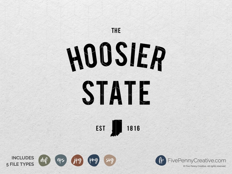 Hooiser State SVG PNG EPS Cricut Silhouette Cutting - Etsy