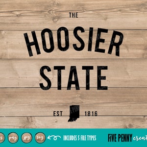 Hooiser State SVG PNG EPS Cricut Silhouette Cutting | Etsy