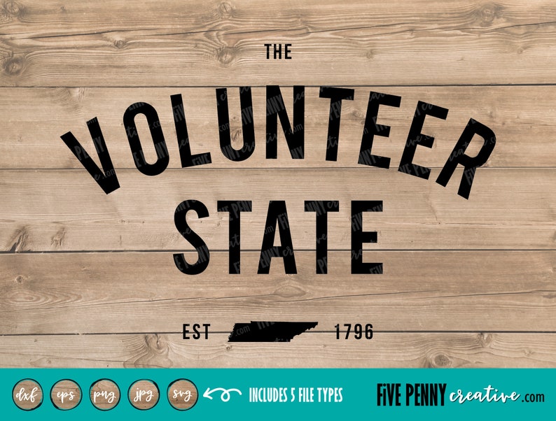 Volunteer State SVG PNG EPS Cricut Silhouette Cutting | Etsy