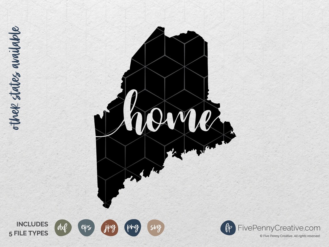 Maine Home State SVG PNG EPS Cricut Silhouette Cutting - Etsy