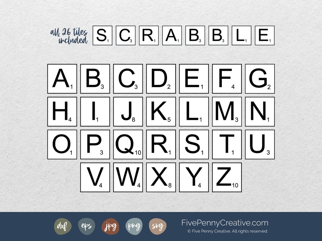 Letter Tiles SVG: Board Game Alphabet Cut File (digital Download) - Etsy