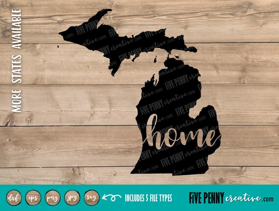 Michigan Home State SVG PNG EPS Cricut Silhouette | Etsy