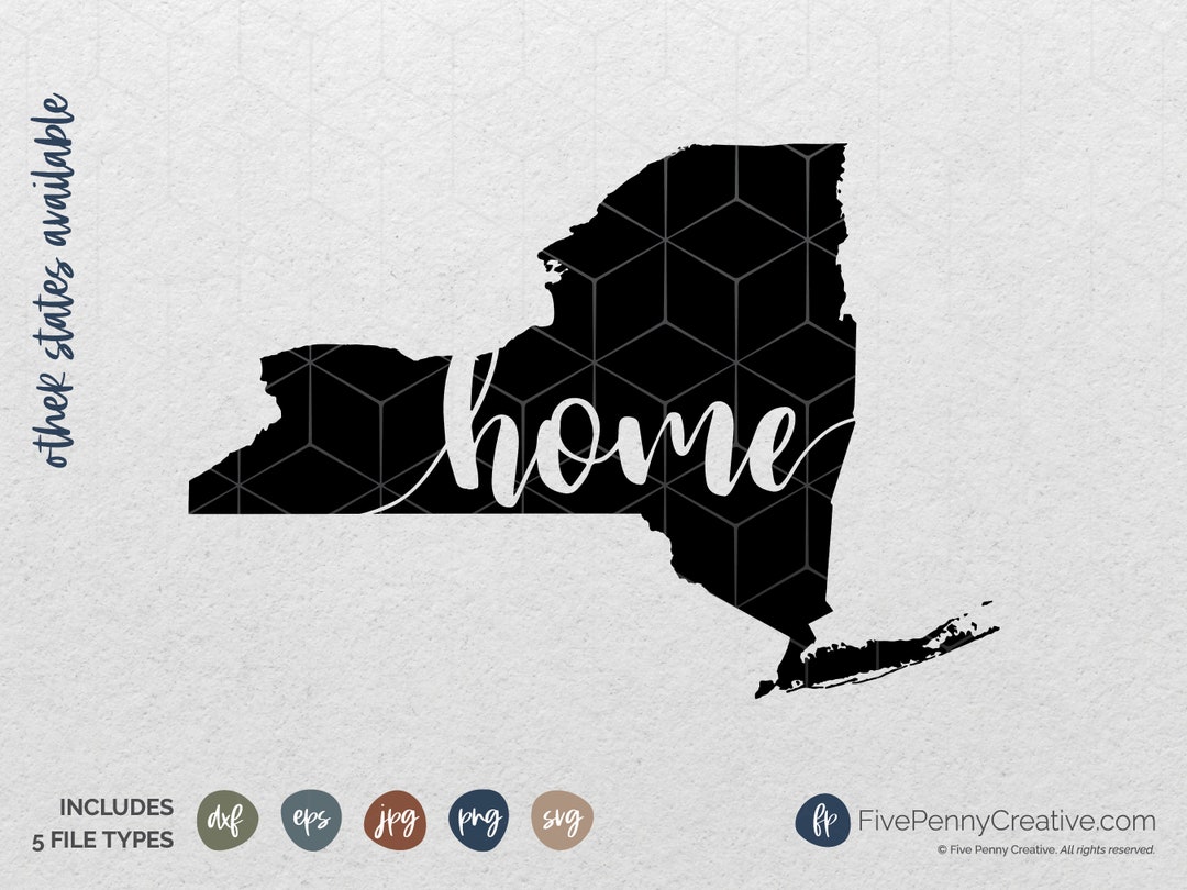 New York Home State SVG PNG EPS Cricut Silhouette - Etsy