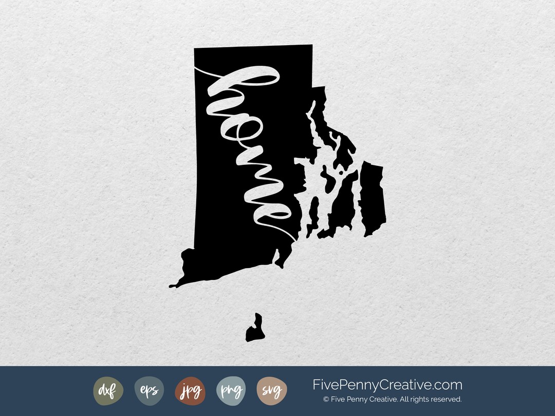 Rhode Island Home State Vector Design (SVG, PNG, EPS) - Etsy