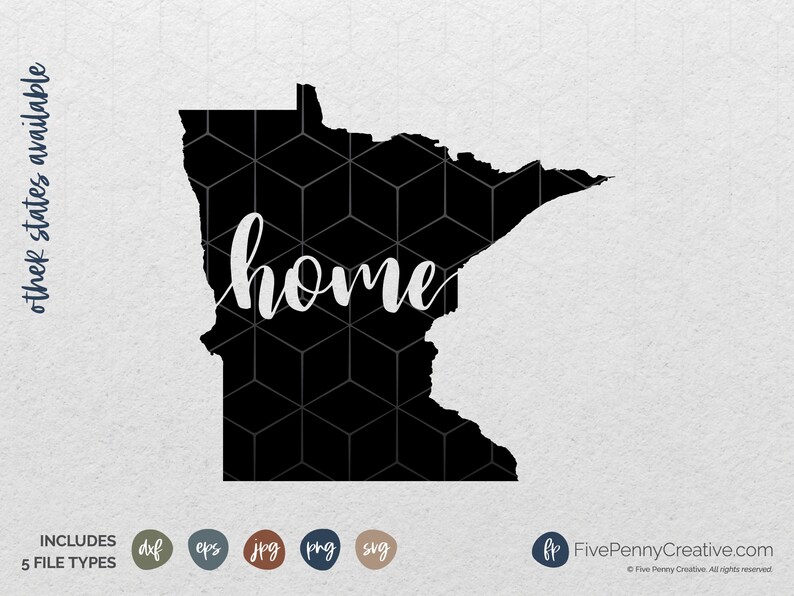 Minnesota Home State SVG PNG EPS Cricut Silhouette - Etsy