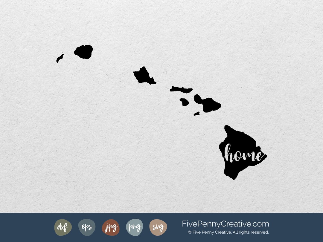 Hawaii Home State SVG: Aloha Silhouette, Cricut Vector (digital ...
