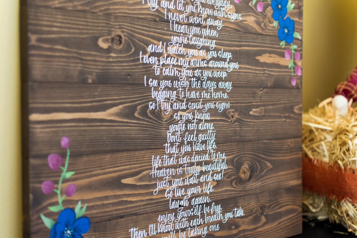 Hand-painted Memorial Sign, as I Sit in Heaven Memorial Poem, Wood ...