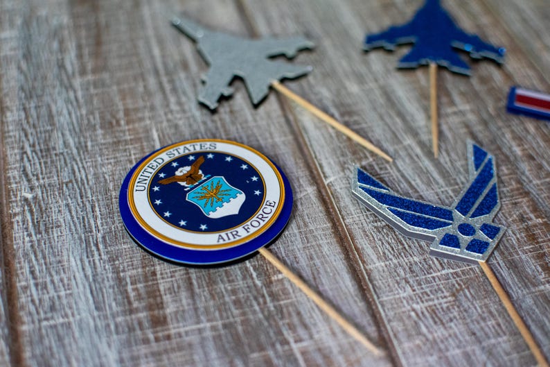 US Air Force Cupcake Toppers - Set of 12 | Military Graduation ...