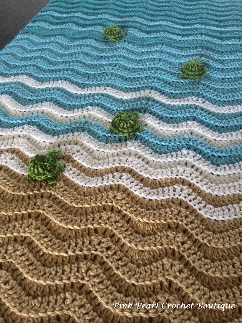Crochet Beach Blanket Sea Turtle Blanket Crochet Sea - Etsy