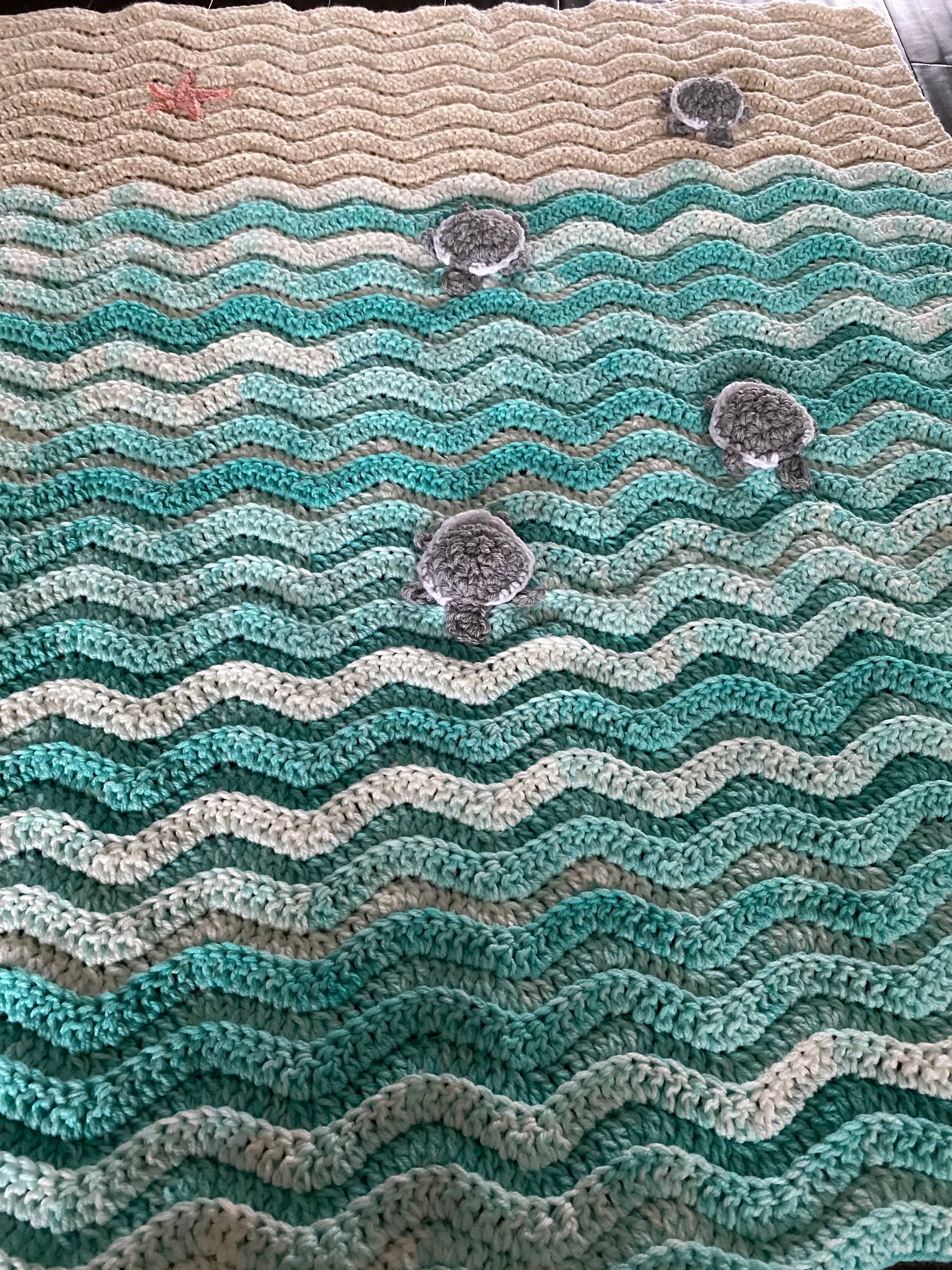 Crochet Baby Sea Turtle Blanket Ocean Themed Nursery Ocean - Etsy